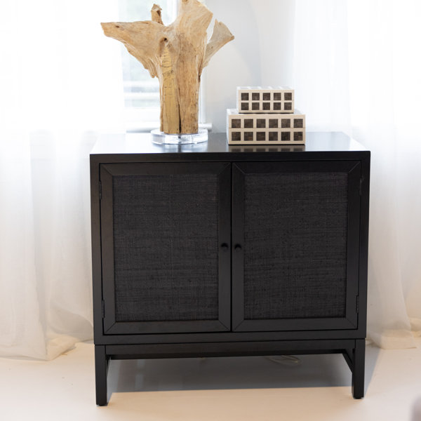 Indigo Road by Egypt Sherrod x East at Main Raffia Paneled 2 Door Storage Cabinet | Wayfair